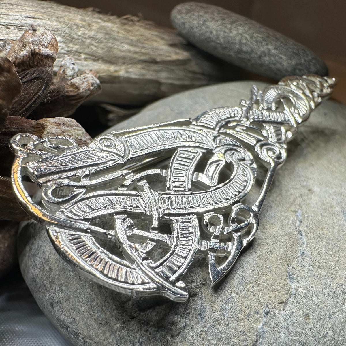 Artisan Irish Celtic Beast Brooch – Celtic Crystal Design Jewelry