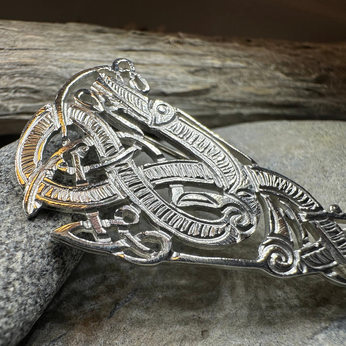 Artisan Irish Celtic Beast Brooch – Celtic Crystal Design Jewelry