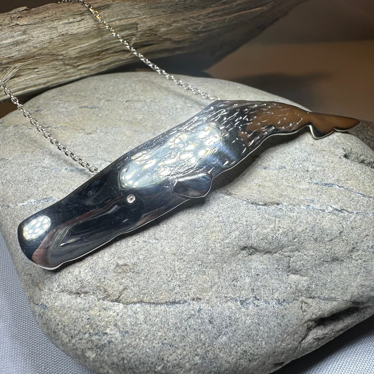 Realistic Sperm Whale Necklace – Celtic Crystal Design Jewelry