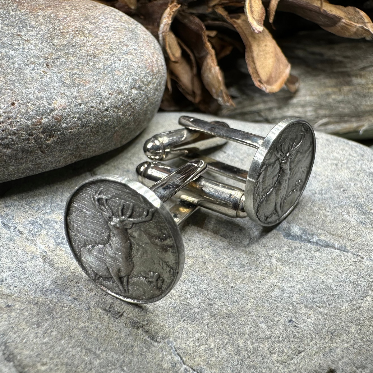 Garscadden Stag Cuff Links – Celtic Crystal Design Jewelry