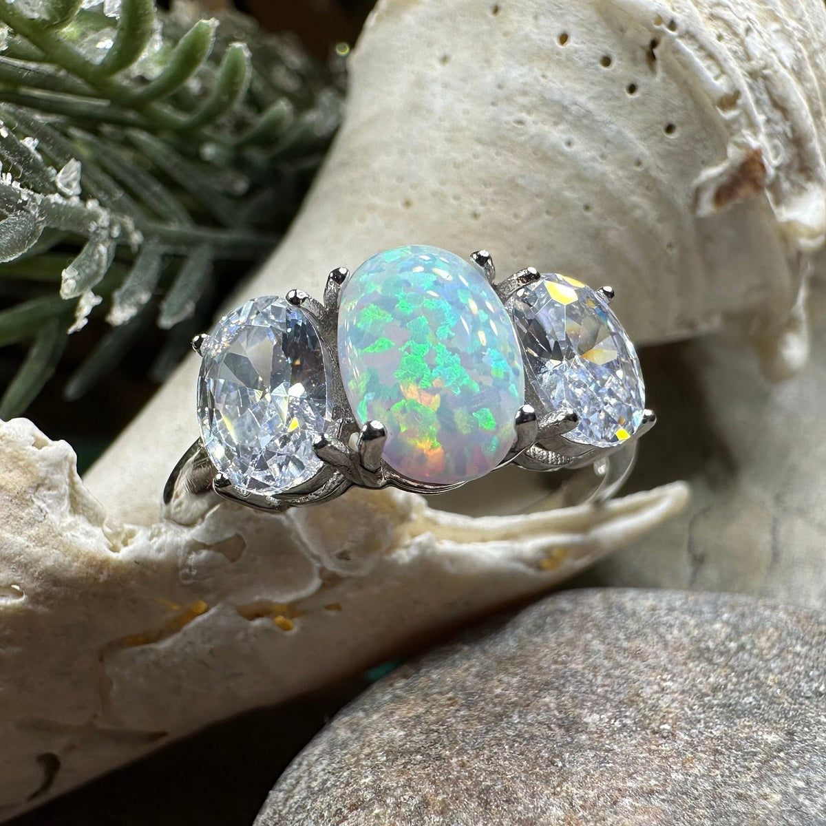 Eternity Opal Celtic Ring – Celtic Crystal Design Jewelry