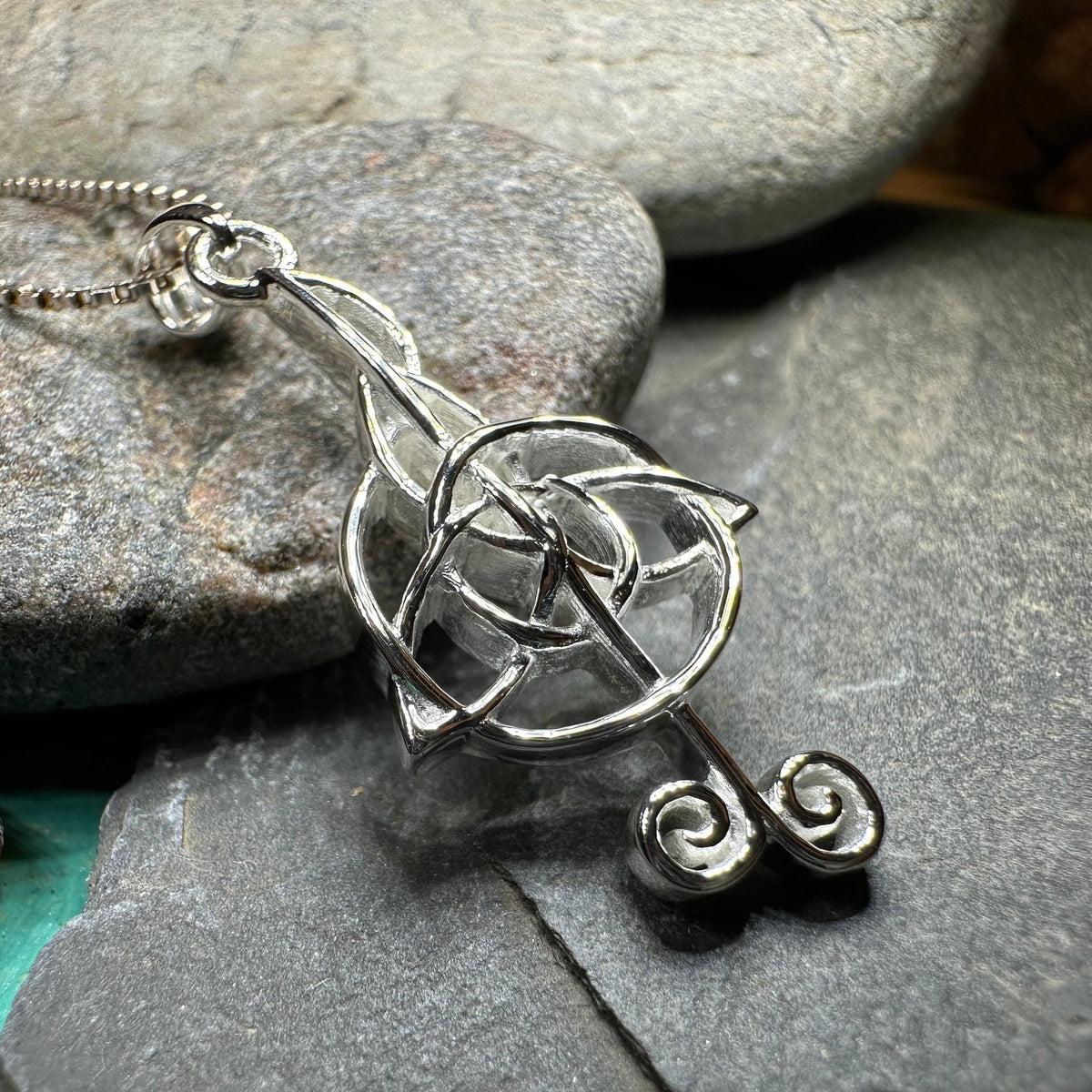 Celtic Music Note Necklace – Celtic Crystal Design Jewelry