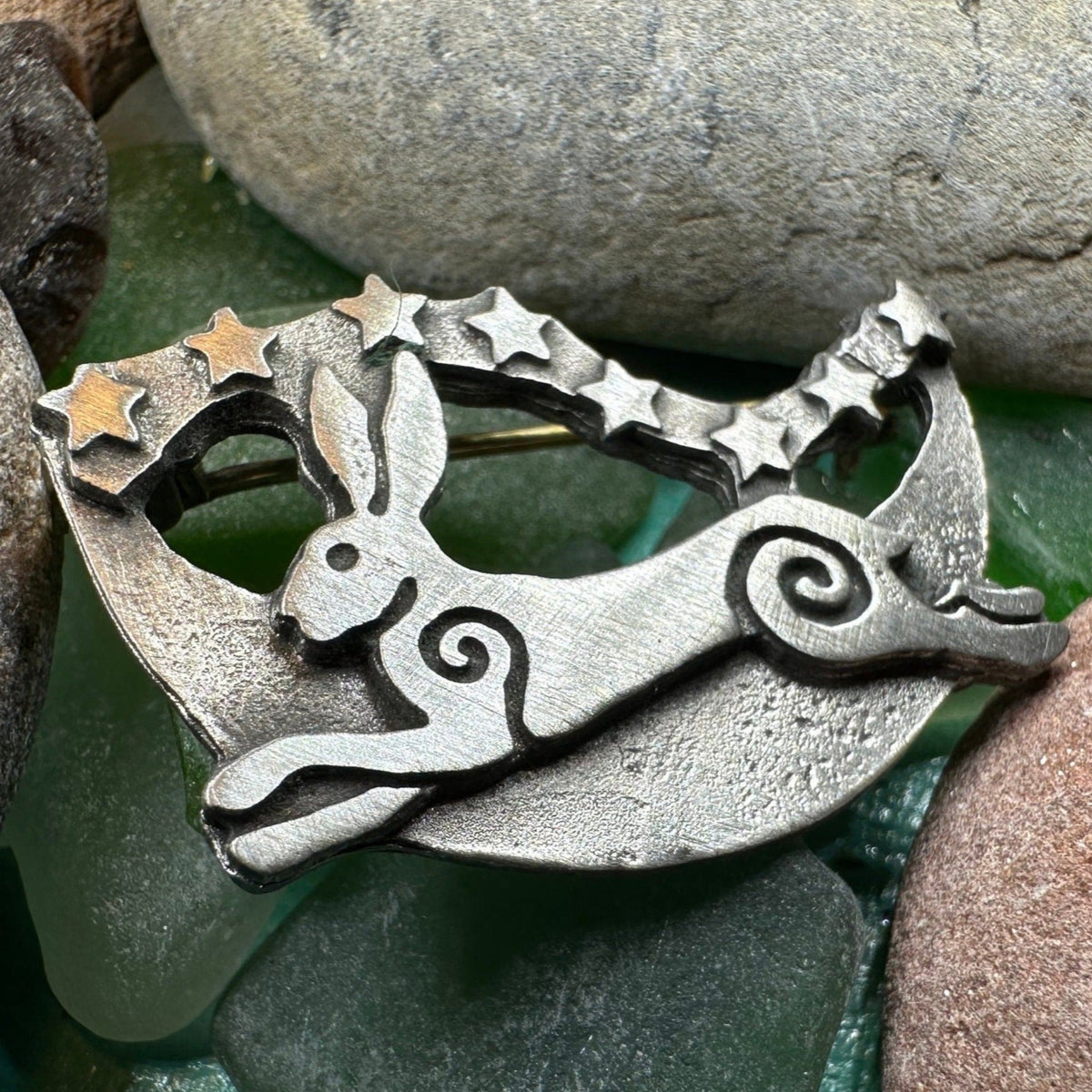 Moonleap Celtic Rabbit Brooch – Celtic Crystal Design Jewelry