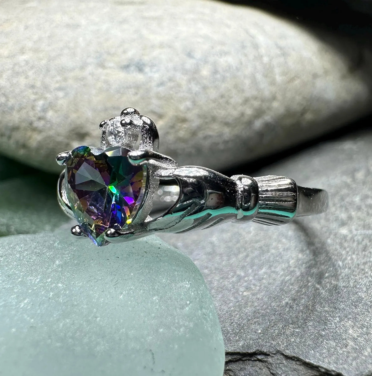Dunmore Claddagh Ring – Celtic Crystal Design Jewelry