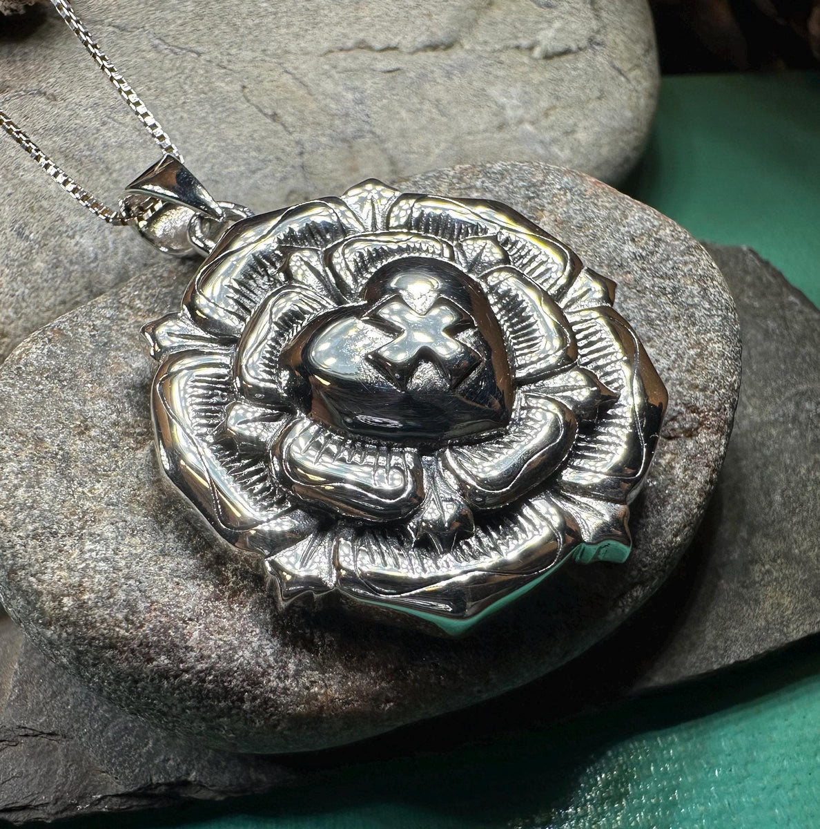 Celtic Rose Cross Necklace – Celtic Crystal Design Jewelry