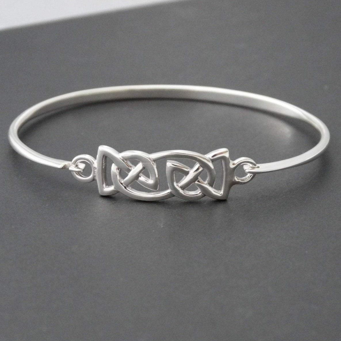 Love Knot Silver Bracelet – Celtic Crystal Design Jewelry