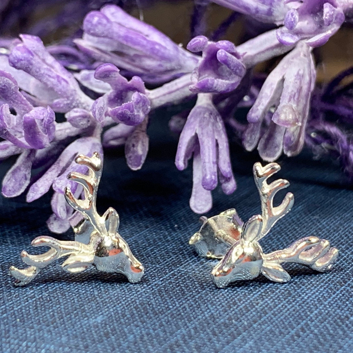 Stag Stud Earrings – Celtic Crystal Design Jewelry