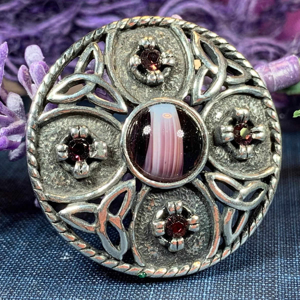 Crystal Trinity Knot Brooch – Celtic Crystal Design Jewelry