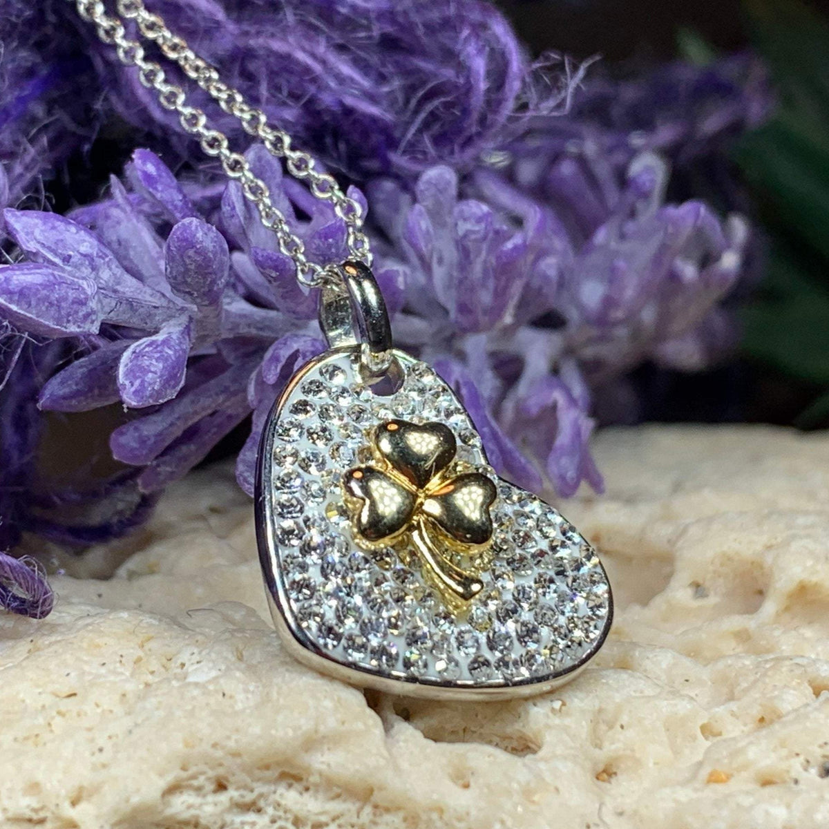 Swarovski Shamrock Necklace – Celtic Crystal Design Jewelry