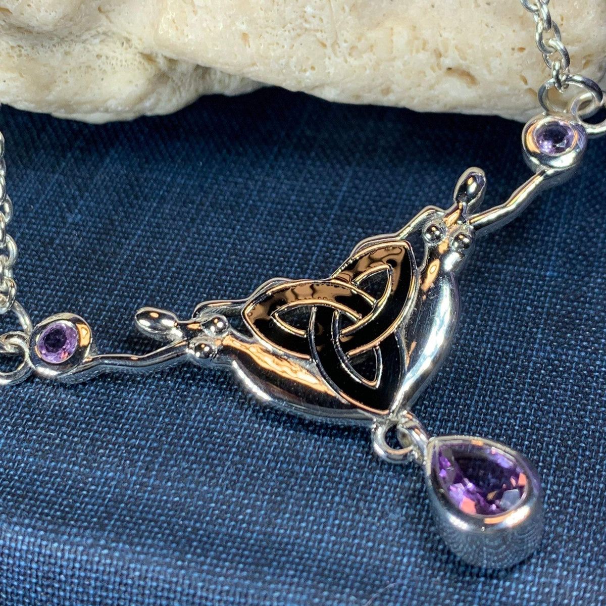 Trinity Knot Goddess Necklace – Celtic Crystal Design Jewelry
