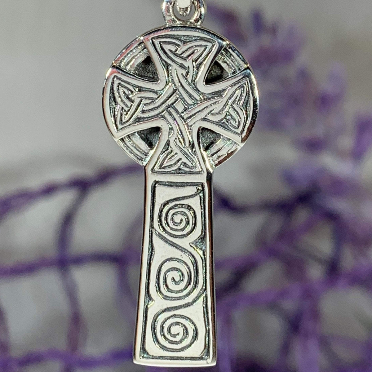 Modern Celtic Cross Necklace – Celtic Crystal Design Jewelry