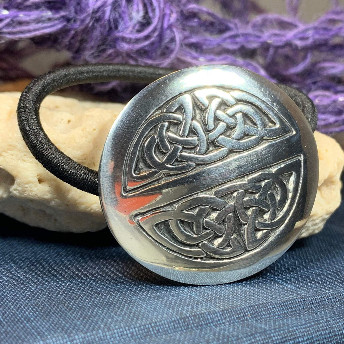 Jayne Celtic Knot Ponytail Holder – Celtic Crystal Design Jewelry