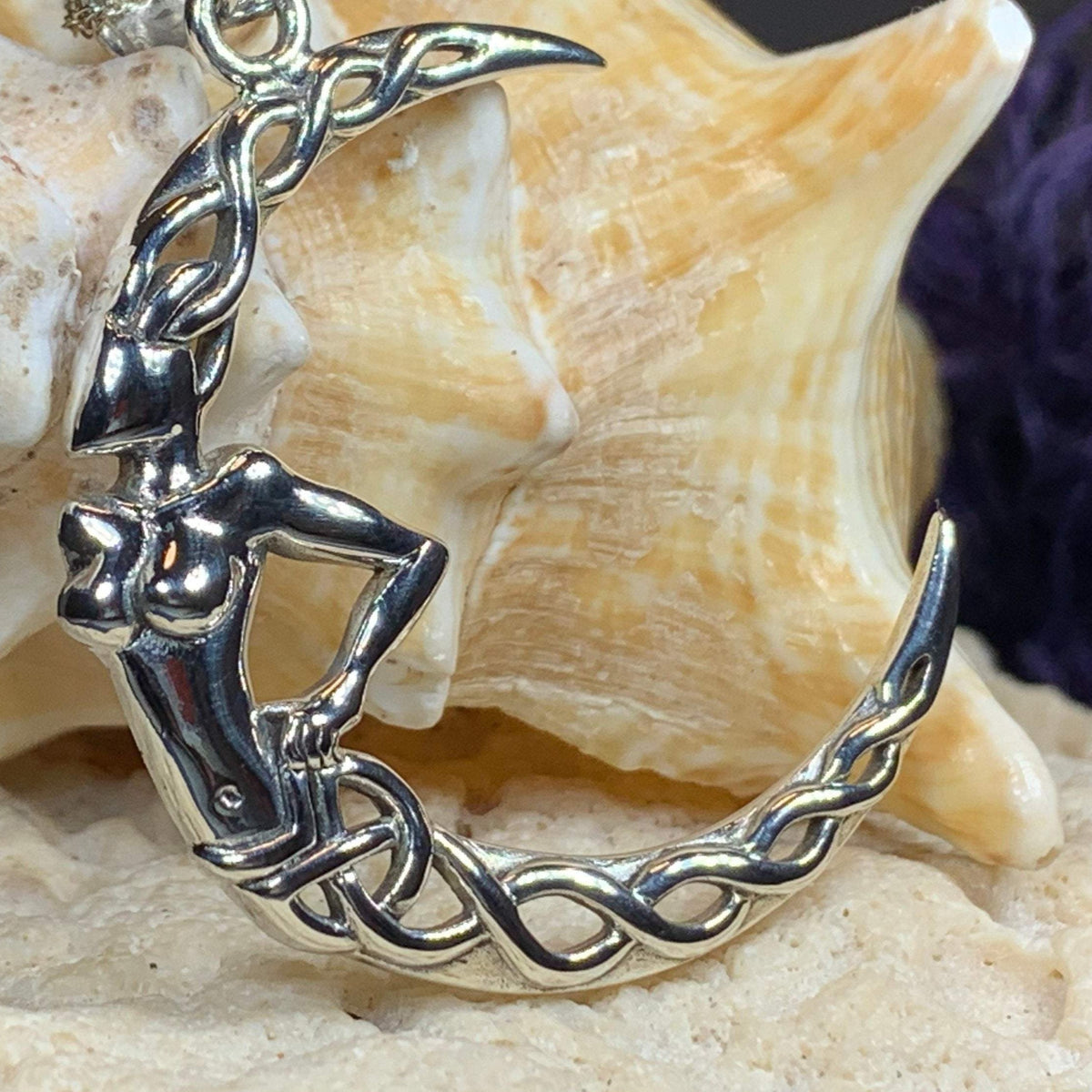 Sorcha Moon Goddess Necklace – Celtic Crystal Design Jewelry