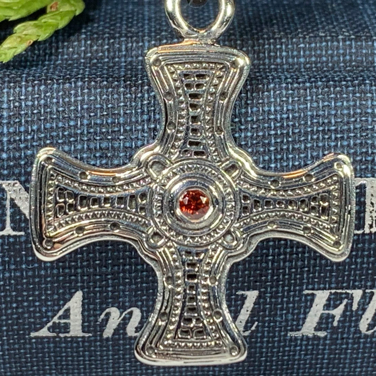 Saint Cuthbert Celtic Cross Necklace – Celtic Crystal Design Jewelry