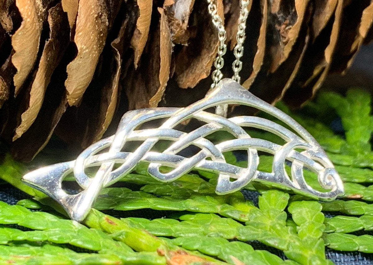 Celtic Salmon of Knowledge Necklace – Celtic Crystal Design Jewelry