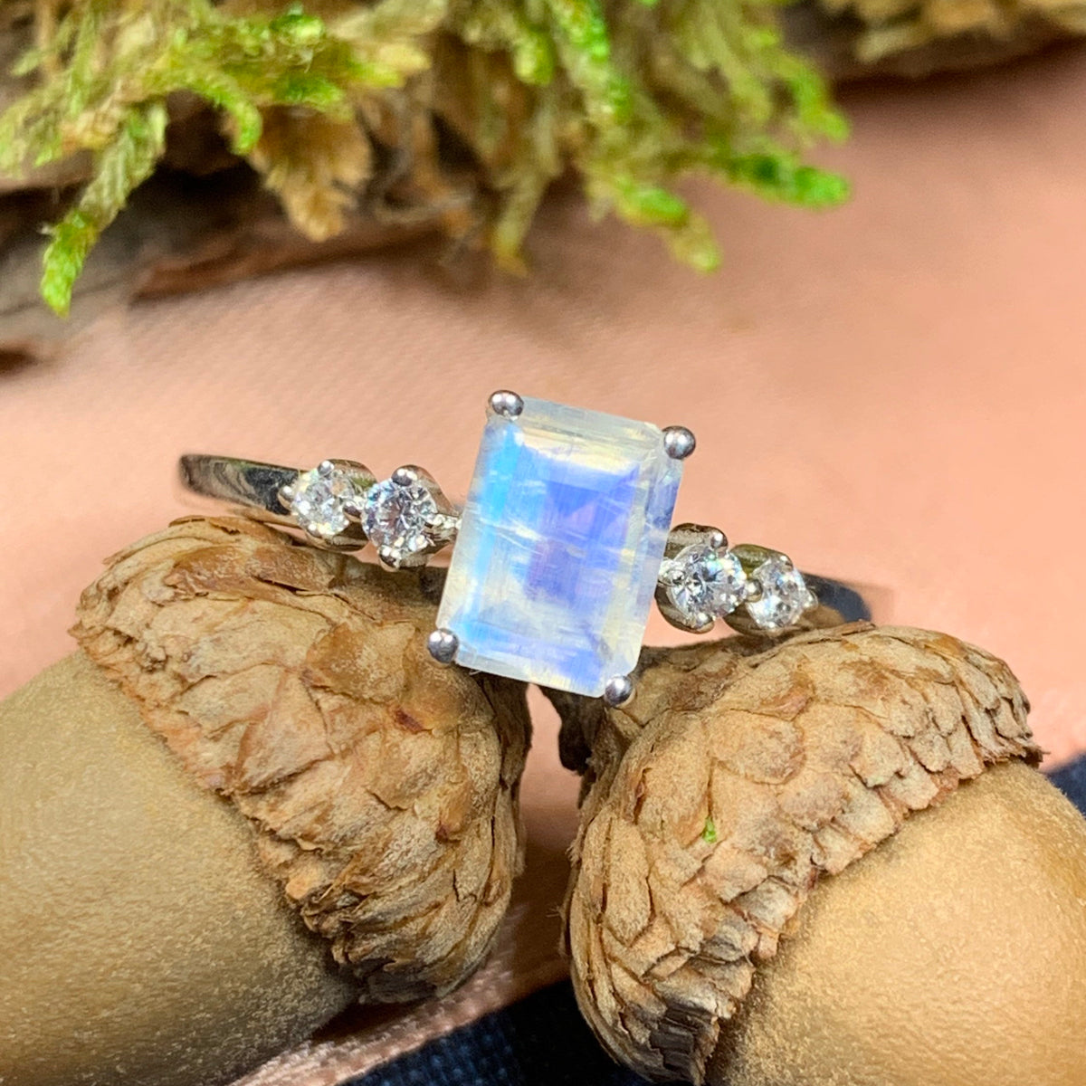 Hilaria Moonstone Ring – Celtic Crystal Design Jewelry