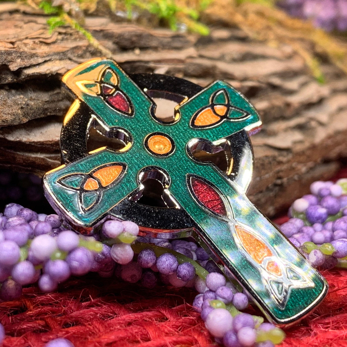 Ireland Celtic Cross Brooch – Celtic Crystal Design Jewelry