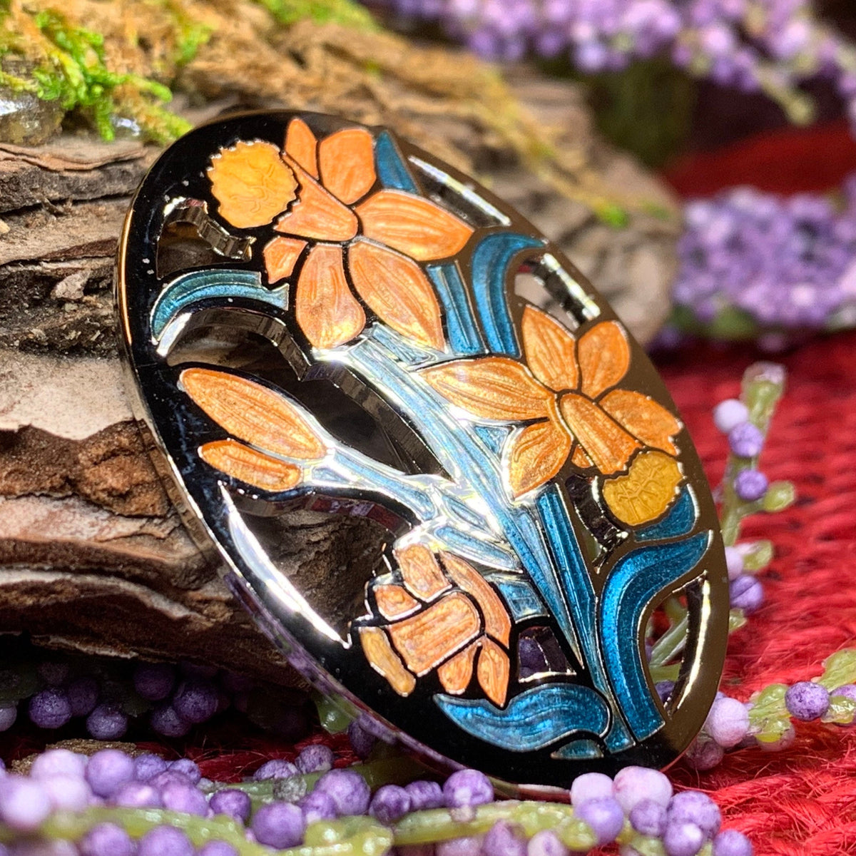 Daffodils of Wales Brooch – Celtic Crystal Design Jewelry