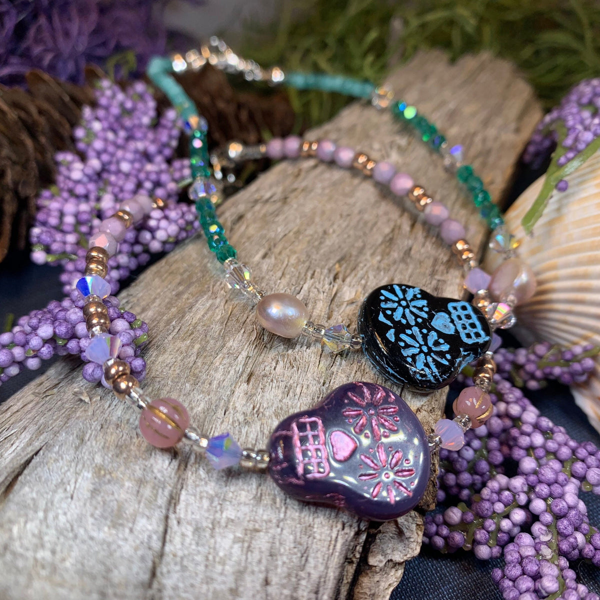 Boho Skull Ankle Bracelet – Celtic Crystal Design Jewelry