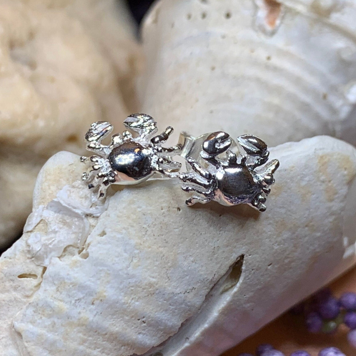 Carrie Crab Stud Earrings – Celtic Crystal Design Jewelry