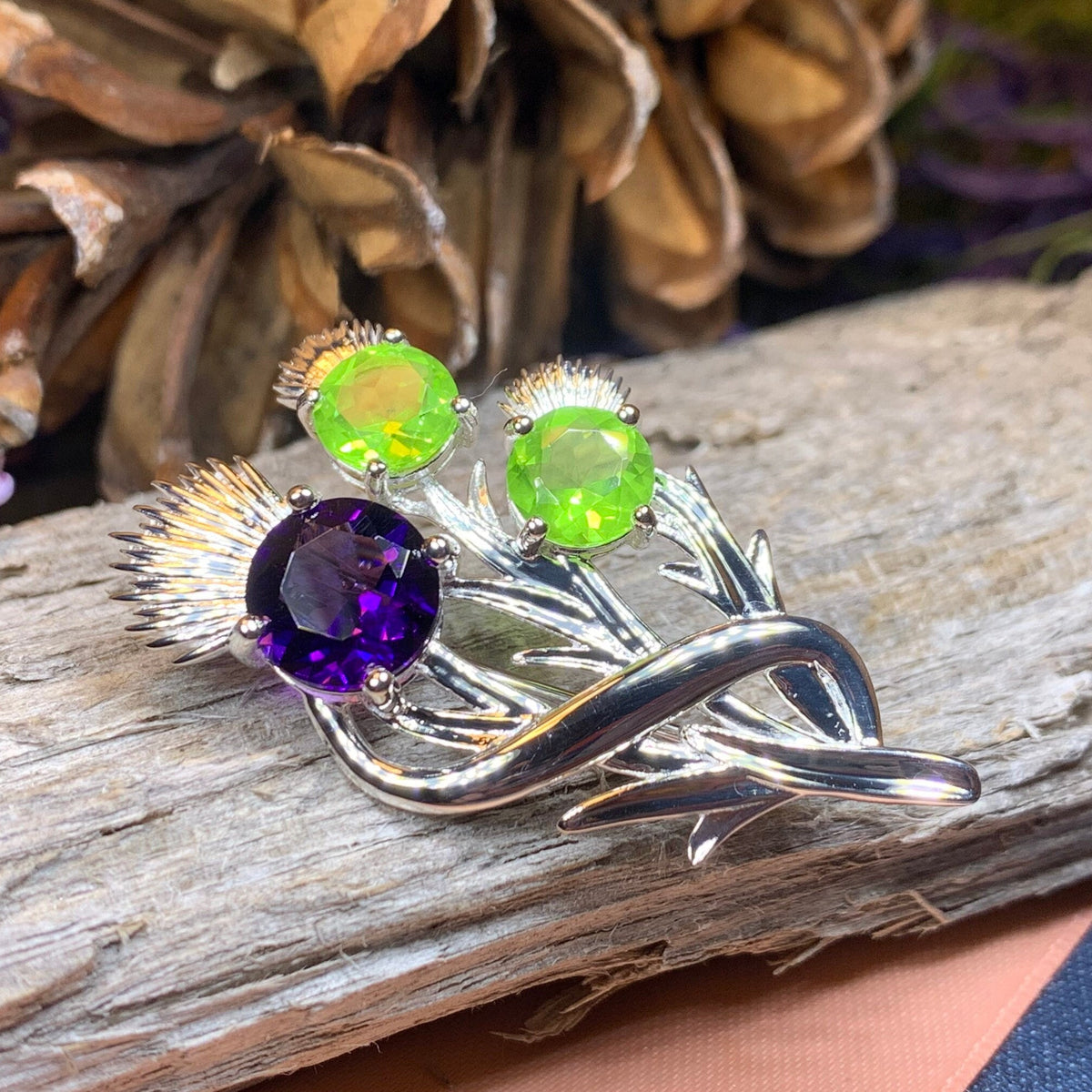 Cairn Croy Thistle Brooch – Celtic Crystal Design Jewelry