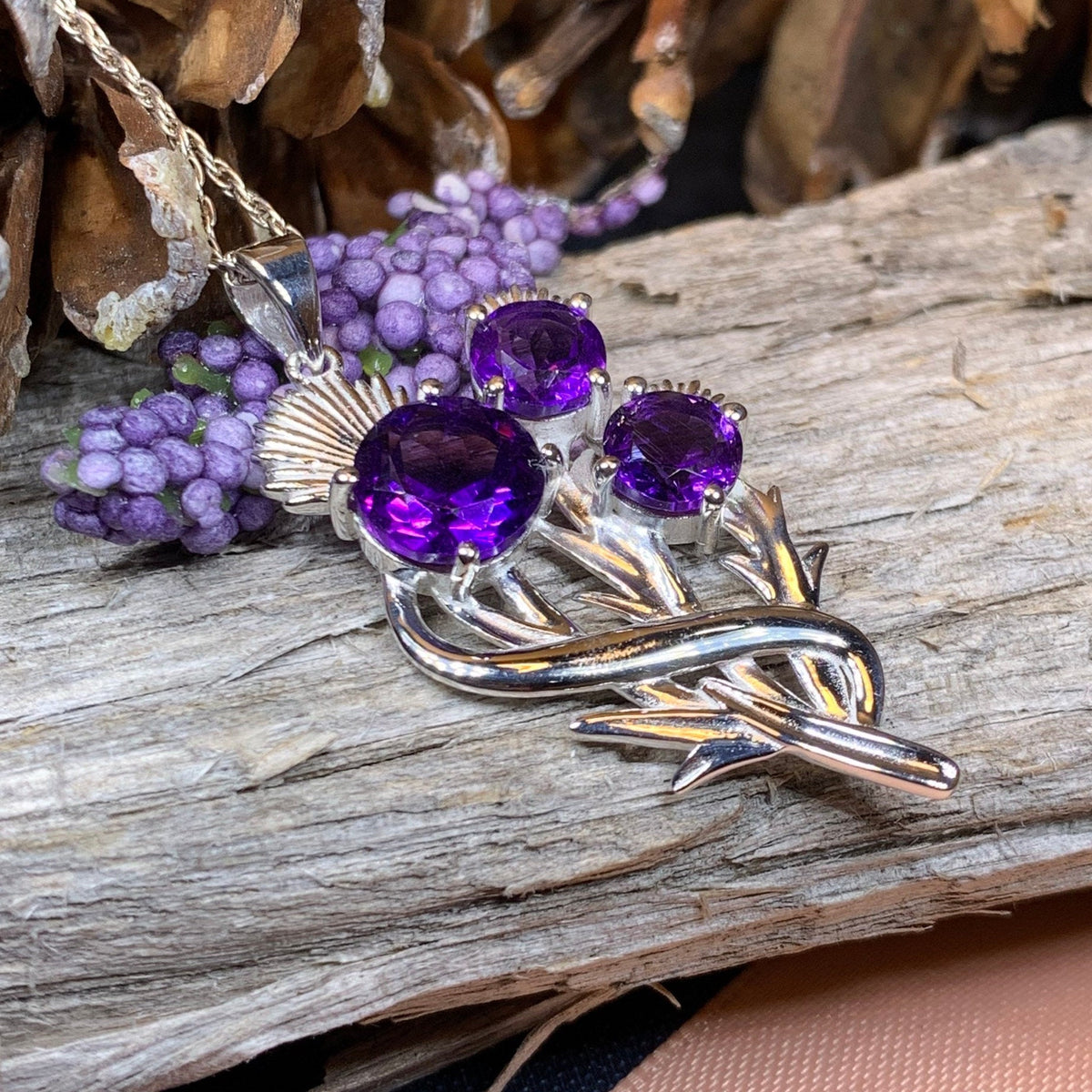 Cairn Croy Thistle Necklace – Celtic Crystal Design Jewelry