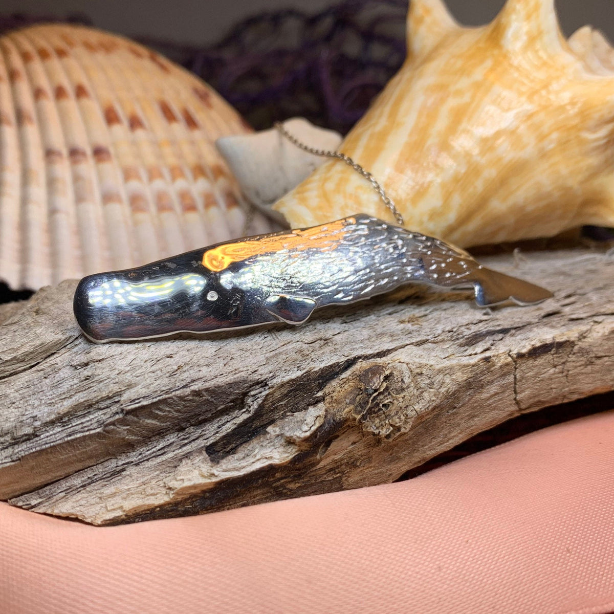 Realistic Sperm Whale Necklace – Celtic Crystal Design Jewelry