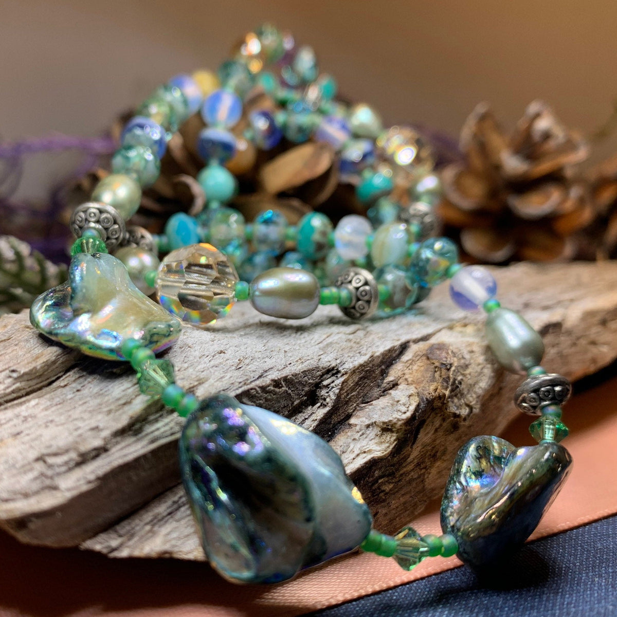 Elven Watersprite Seashell Necklace – Celtic Crystal Design Jewelry