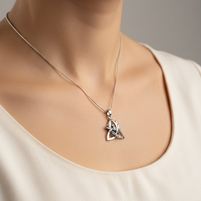 Aneeva Thistle Necklace – Celtic Crystal Design Jewelry