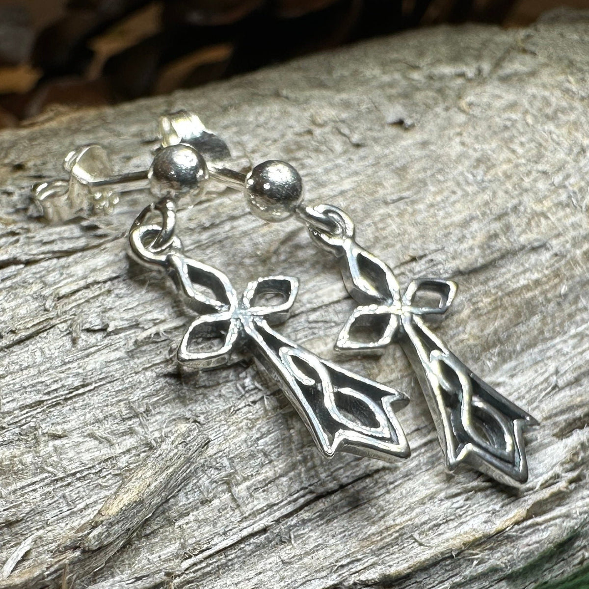 Sweet Celtic Cross Post Earrings – Celtic Crystal Design Jewelry