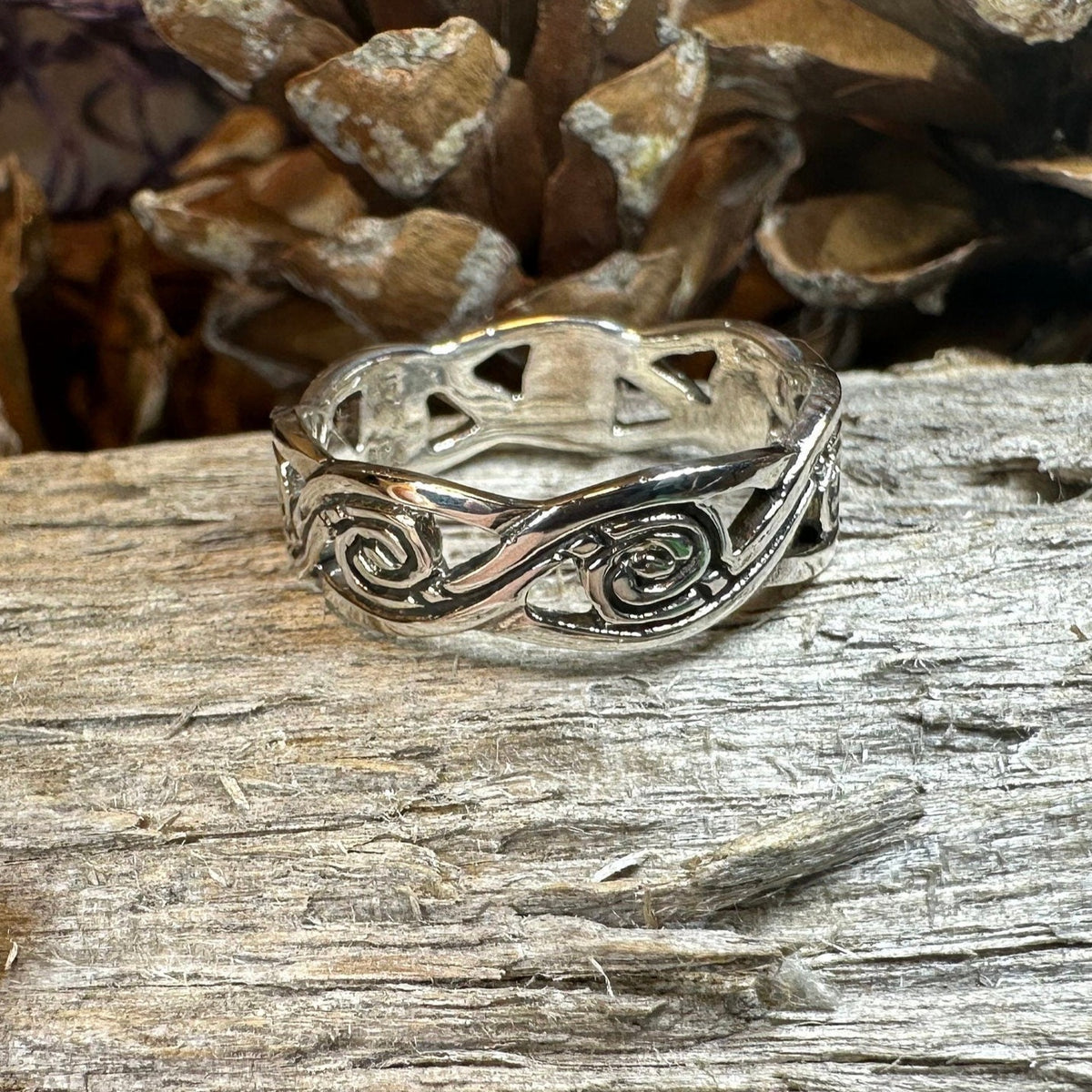 Wren Triple Spiral Ring – Celtic Crystal Design Jewelry