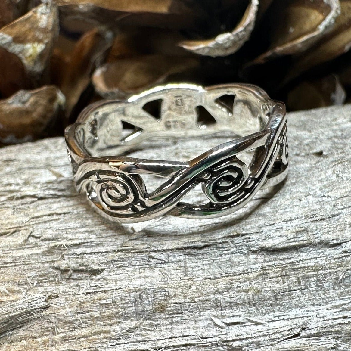 Wren Triple Spiral Ring – Celtic Crystal Design Jewelry