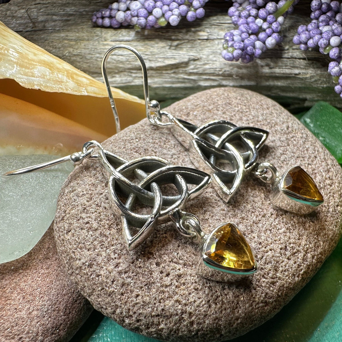 Torrina Trinity Knot Earrings – Celtic Crystal Design Jewelry