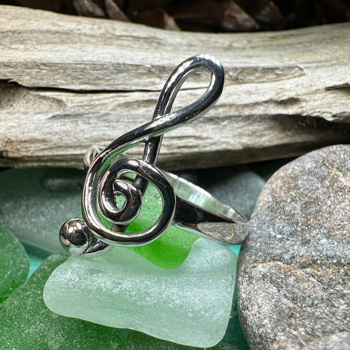 Bach Music Note Ring – Celtic Crystal Design Jewelry