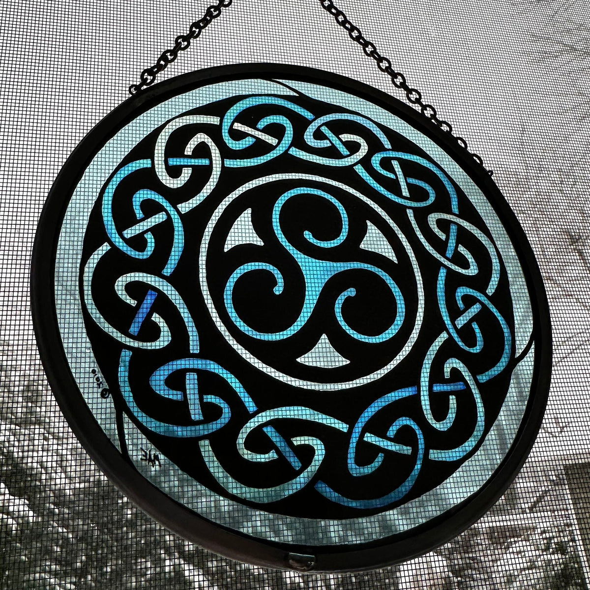 Blue Brenton Celtic Spiral Suncatcher – Celtic Crystal Design Jewelry
