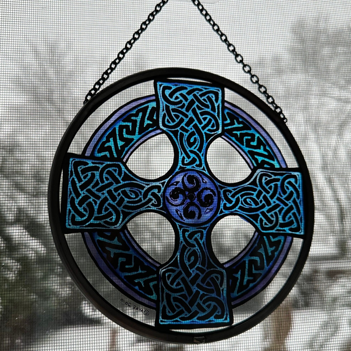 Celtic Cross Stained Glass Suncatcher – Celtic Crystal Design Jewelry