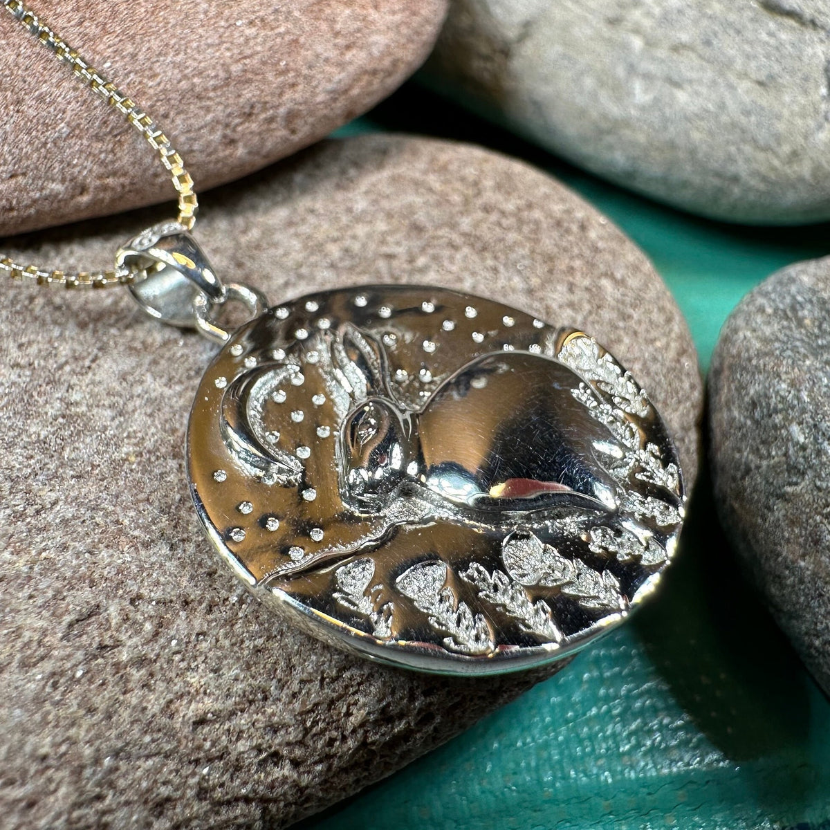 Night Sky Rabbit Necklace – Celtic Crystal Design Jewelry