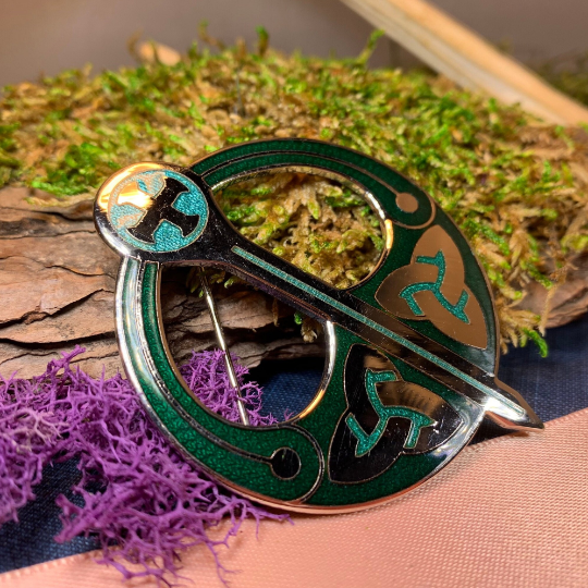 Enamel Celtic Trinity Knot Tara Brooch – Celtic Crystal Design Jewelry